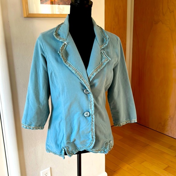 Nick & Mo | Jackets & Coats | Nick Mo For Anthropology Teal Frayed Edge ...